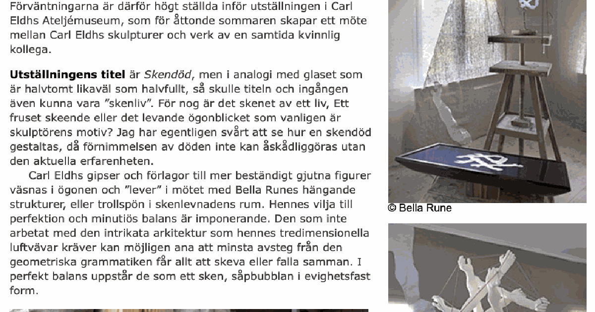 Review in Omkonst, Bella Rune | Galleri Magnus Karlsson