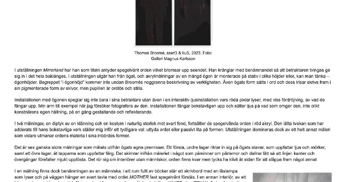 Press | Galleri Magnus Karlsson