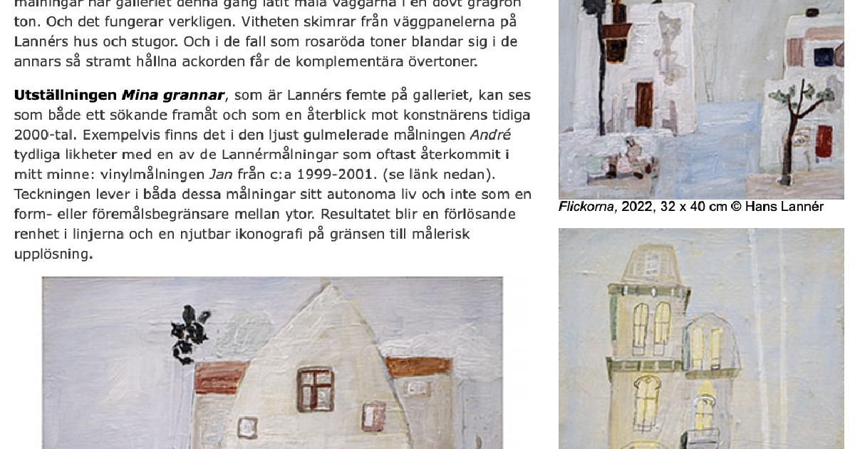 Review in Omkonst, Hans Lannér | Galleri Magnus Karlsson